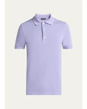 TOM FORD Lyocell Pique Polo Shirt Violet