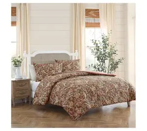 Laura Ashley Bloomsbury Brown Full/queen Comfor Ter Set