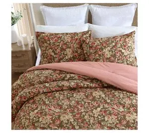 Laura Ashley Bloomsbury Brown Full/queen Comfor Ter Set