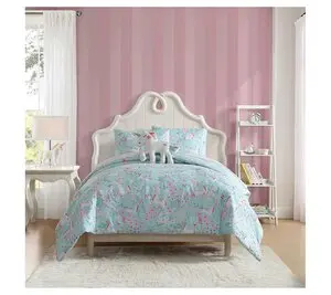Laura Ashley Magical Unicorns Twin Comforter Sham Set - One-color