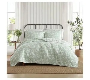 Laura Ashley Adorabelle Silhouette King Quilt S Ham Set - One-color