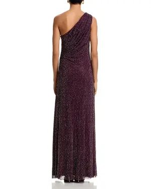 Halston Rafelle Long Dress - Black Raspberry