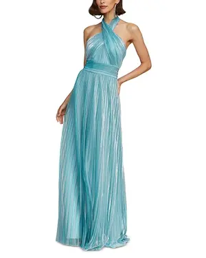 Halston Leilani Pleated Gown