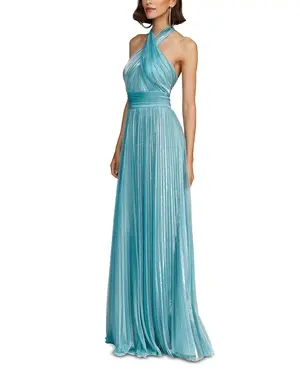 Halston Leilani Pleated Gown
