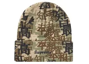 Supreme Kanji Camo Beanie - Tan