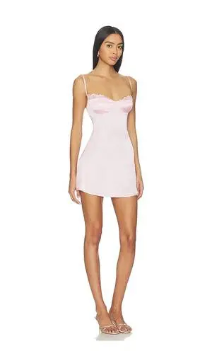 Superdown Mini Dress With Lace Trim - Ice Pink