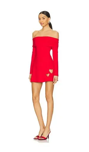MORE TO COME Off Shoulder Heart Cut Out Dress