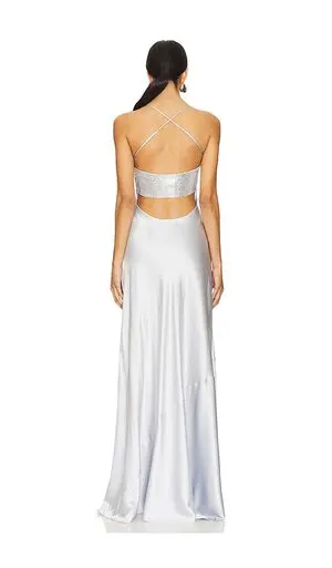 Retrofete Emery Embellished Silk Dress