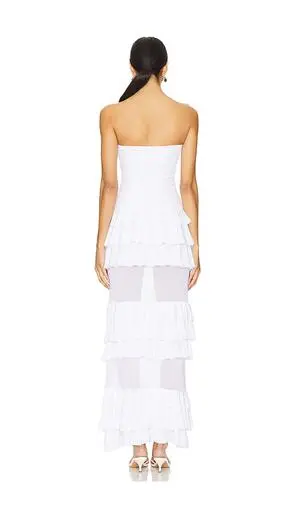 Superdown Strapless Tiered Ruffle Maxi Dress