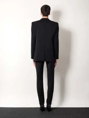 Saint Laurent Certified Wool Blazer With Satin Lapel