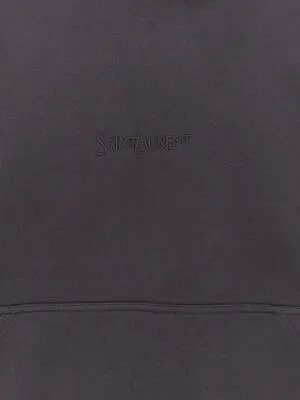 Saint Laurent Organic Cotton Sweatshirt With Frontal Logo Embroidery