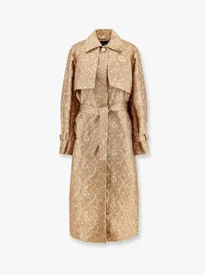 Max Mara Salsa Oversize Jacquard Fabric Trench Coat