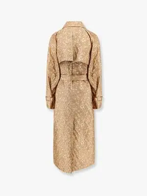 Max Mara Salsa Oversize Jacquard Fabric Trench Coat