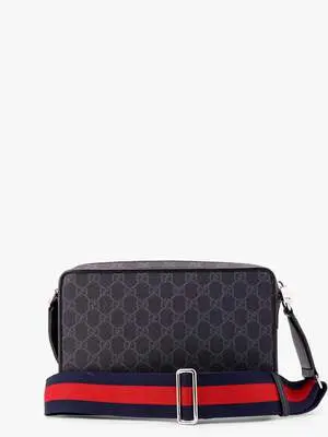 Gucci Gg Supreme Fabric And Leather Shoulder Bag