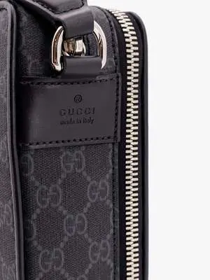 Gucci Gg Supreme Fabric And Leather Shoulder Bag