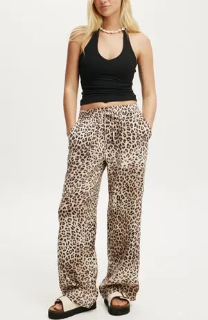 COTTON ON Haven Wide Leg Pant - Leopard