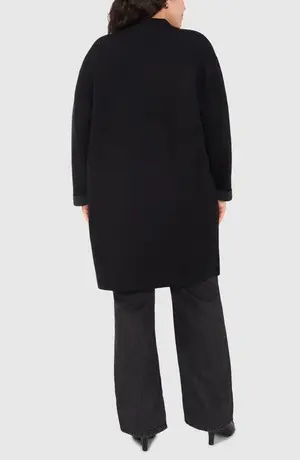 Halogen Lapel Long Cardigan - Rich Black