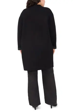 Halogen Lapel Long Cardigan - Rich Black