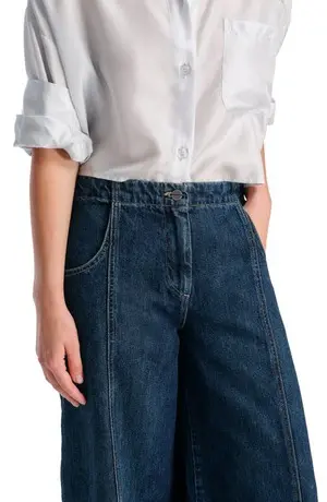 TWP Dancing In The Dark Wide Leg Jeans - Dark Wash
