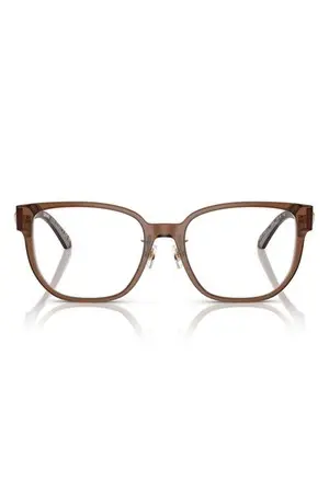Versace 54mm Square Eyeglasses Dark Brown