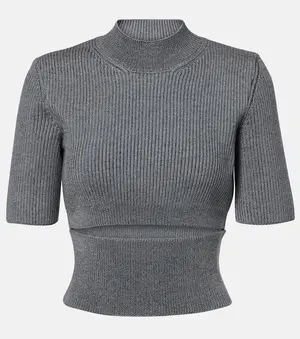 Alaïa Ribbed Wool-blend Top