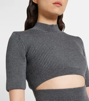 Alaïa Ribbed Wool-blend Top