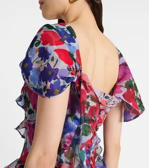 Carolina Herrera Floral Ruffled Gown - Multicoloured