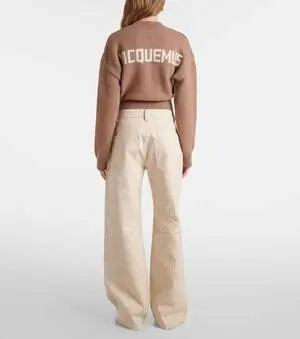 Jacquemus Croc-effect Wide-leg Jeans