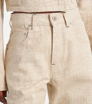 Jacquemus Croc-effect Wide-leg Jeans