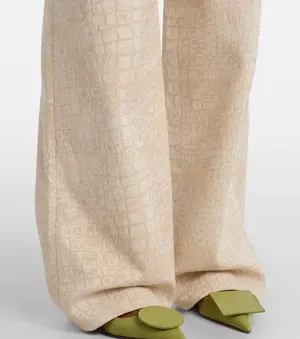 Jacquemus Croc-effect Wide-leg Jeans