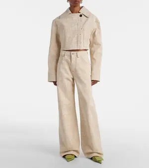 Jacquemus Croc-effect Wide-leg Jeans