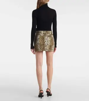 Blumarine Leopard-print Mini Skirt - Brown