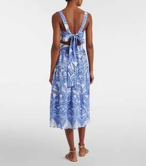Poupette St Barth Coco Printed Midi Dress - Blue
