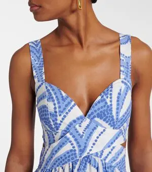 Poupette St Barth Coco Printed Midi Dress - Blue