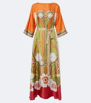 La DoubleJ La DoubleJ Printed Silk Twill Maxi Dress Multicoloured