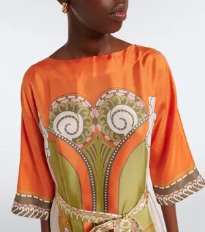 La DoubleJ Muumuu Printed Silk Twill Maxi Dress - Multicoloured