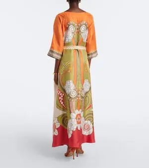 La DoubleJ Muumuu Printed Silk Twill Maxi Dress - Multicoloured