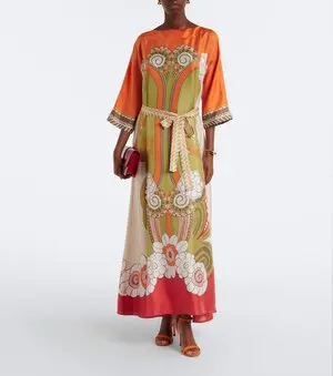 La DoubleJ Printed Silk Twill Maxi Dress - Multicoloured