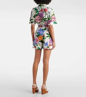 Dolce & Gabbana Floral Print Cotton Shorts - White