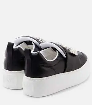 ROGER VIVIER Puffy Choc Leather Platform Sneakers