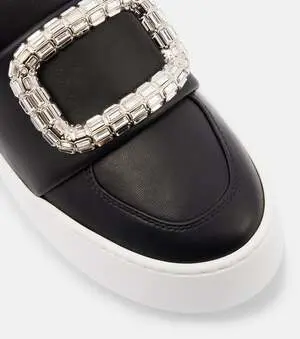 ROGER VIVIER Puffy Choc Leather Platform Sneakers