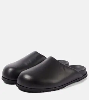 Rick Owens Granola Leather Mules - Black