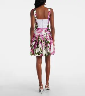 Dolce & Gabbana Floral Cotton-blend Bustier - White