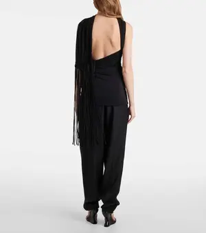 Faithfull The Brand Laon Draped Macramé-trimmed Top