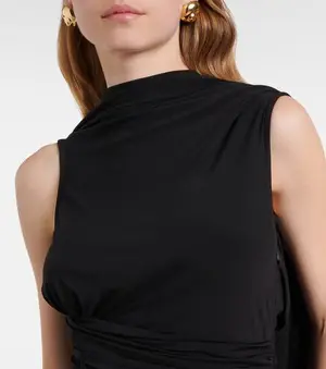 Faithfull The Brand Laon Draped Macramé-trimmed Top