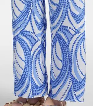 Poupette St Barth Cecile Printed Wide-leg Pants - Blue