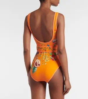 ALEMAIS Alémais Flores Printed Belted Swimsuit