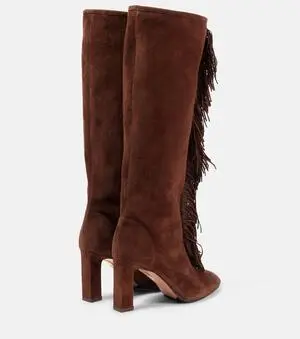 AQUAZZURA Gytane 85 Fringed Knee-high Boots