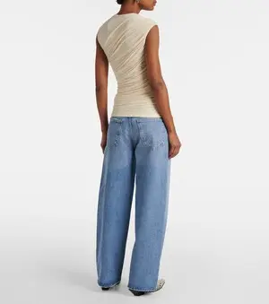 AGOLDE Ester Ruched Tank Top - Neutrals