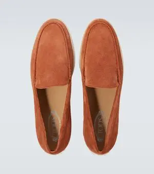 TOD'S Jute-trimmed Suede Slip-on Shoes